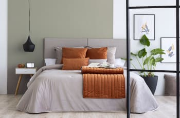 Colcha Bouti acolchada aterciopelado relleno 100 gr cama 135 gris ...