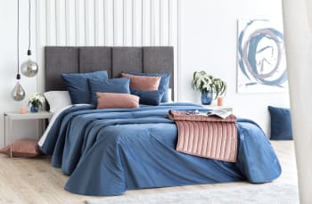 Colcha Bouti acolchada aterciopelado relleno 100 gr cama 135 gris ...