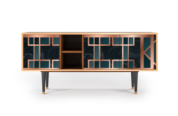 TV Lowboard blau mit 3 Türen L 150 cm THE AMETHYST | Maisons du Monde