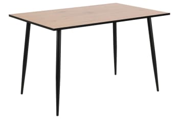 Table à manger professionnelle en manguier et métal noir L125 ...