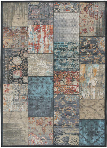 Tapetto in tessuto patchwork bicolore 160 x 230 cm | Maisons du Monde