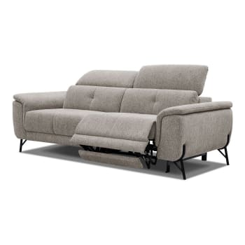 3/4-Sitzer-Sofa, Relaxfunktion Rückenlehne, hellgrau meliert Geller ...