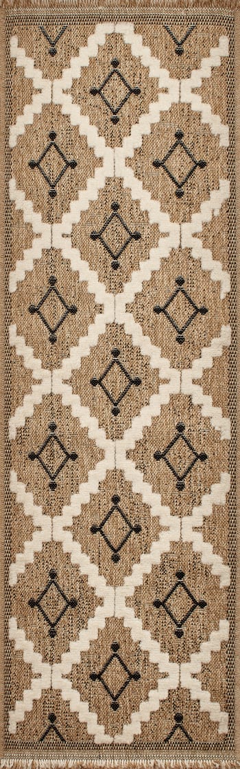 Tapis intérieur et extérieur aspect jute ethnique noir - 60x90 TULUM | Maisons du Monde
