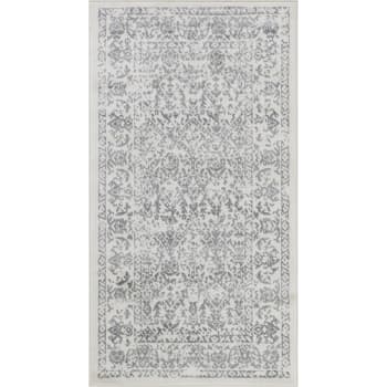 Tapis velours ras style vintage gris et beige à relief 80x150 Feel vintage | Maisons du Monde