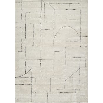 Tapis Scandinave Moderne Ivoire/Marron 200x275 Alma | Maisons du Monde