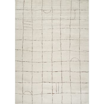Tapis Scandinave Moderne Ivoire/Marron 200x275 Alma | Maisons du Monde
