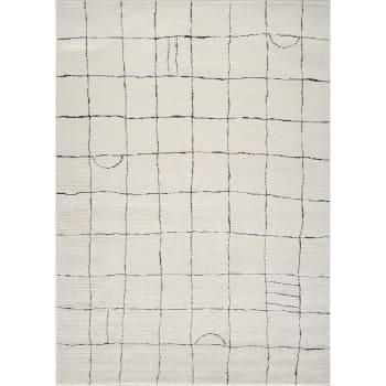 Tapis Scandinave Moderne Ivoire/Marron 200x275 Alma | Maisons du Monde