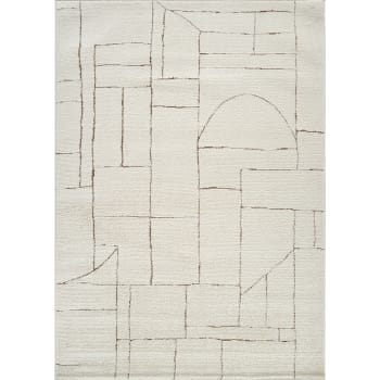 Tapis Scandinave Moderne Ivoire/Marron 200x275 Alma | Maisons du Monde