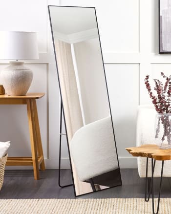 Espejo de pie cuerpo entero aluminio 163x53x3cm negro | Maisons du Monde