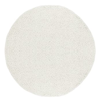 Tappeto tondo taftato pelo raso (15 mm) bianco 120 D Villa rosso ...