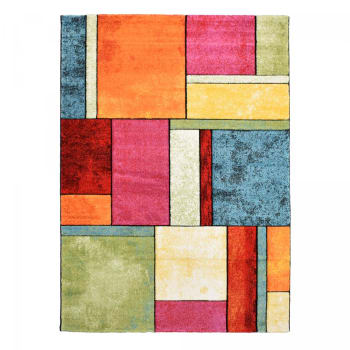 Tapis salon tissé motif ethnique doux et soyeux, multicolore 160x230 Lyn6 impact | Maisons du Monde