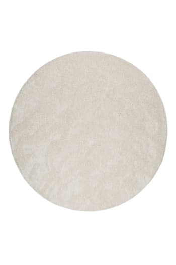 Tappeto tondo taftato pelo raso (15 mm) bianco 120 D Villa rosso ...