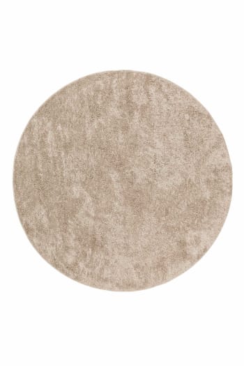 Tappeto tondo tinta unita bianco beige 100% materiale riciclato 120 D ...