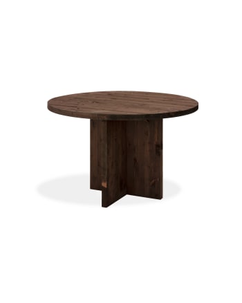 Table à manger ronde en bois de sapin marron de Ø110x75cm Tokyo ...