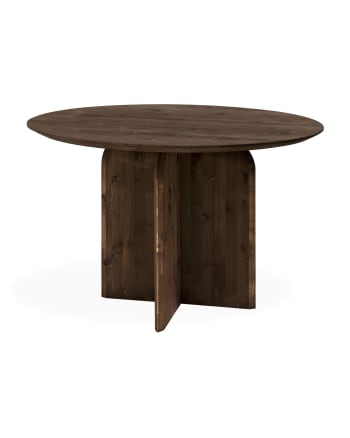 Table à manger ronde en bois de sapin marron 110x75,2cm Bloom | Maisons ...