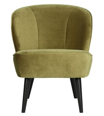 Poltrona in velluto con motivi neri e bianchi Palm | Maisons du Monde