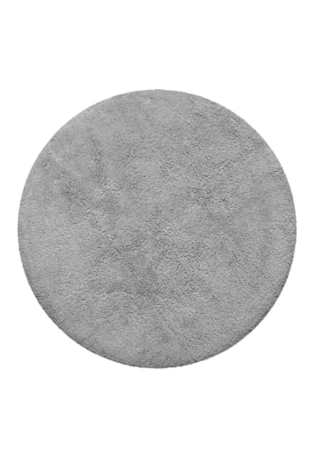Tappeto tondo taftato pelo raso (15 mm) bianco 120 D Villa rosso ...