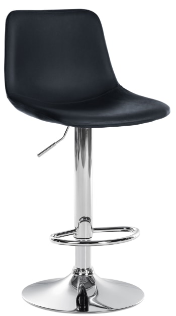 Set de 2 Taburetes de bar regulable en Simil cuero Negro ALISSON ...