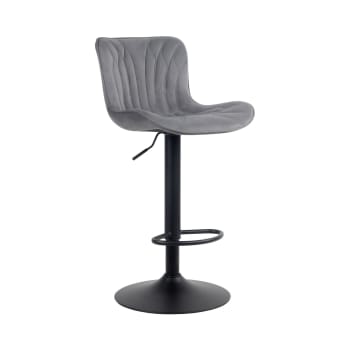 Barhocker höhenverstellbar drehbar Kunstleder grau EMMA | Maisons du Monde