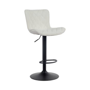 Taburete de bar regulable y giratorio en terciopelo rosado Feni ...