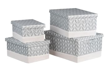 Cajas de bambú, perlas y conchas, blanco - Juego de 3 PERLA | Maisons ...