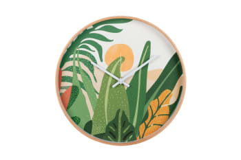 Reloj redondo de metal blanco y azul D. 50 cm | Maisons du Monde