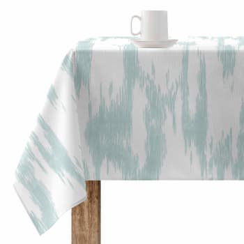 Nappe en coton avec un effet marbré bleu et écru 155x155 cm Mahón azul ...