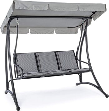 Dondolo da giardino 3 posti trasformabile in letto beige in metallo ...