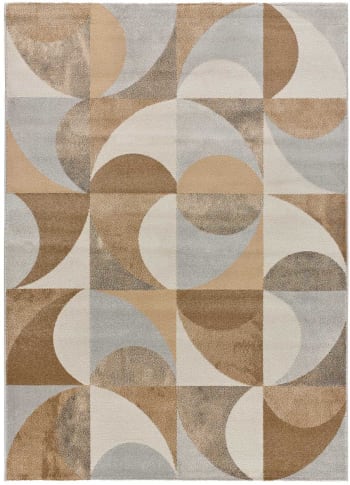 Tappeto salotto beige blu crema geometrico astratto 120x170 ASTHANE ...