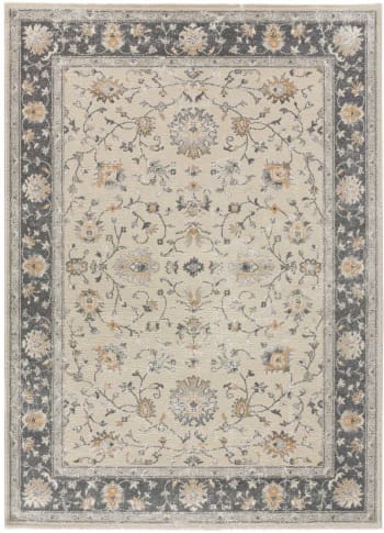 Tappeto da soggiorno vintage crema blu grigio fiori 160x220 VALLEY ...