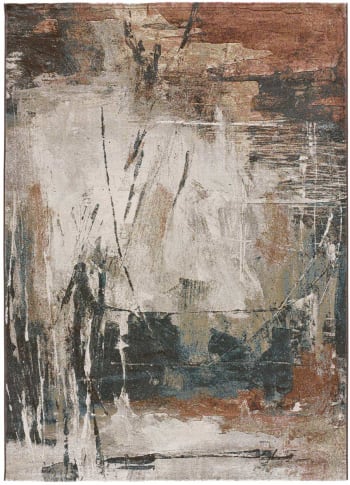 Tappeto astratto beige/gris/rame 160x230 cm Victoria | Maisons du Monde