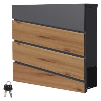 Cassetta postale da parete moderna antracite 37x11x37cm | Maisons du Monde