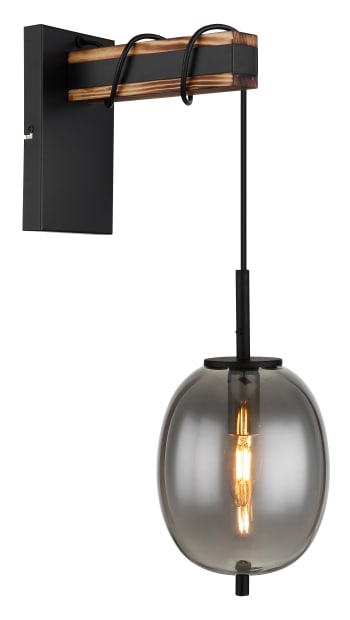 Wandleuchte aus Glas 1xG9, schwarz Berend | Maisons du Monde