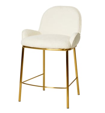 Chaise pour îlot central beige et dorée H66 Warren | Maisons du Monde