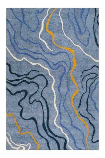 Tappeto a pelo corto con motivo astratto blu multicolore 110x170 Drive ...