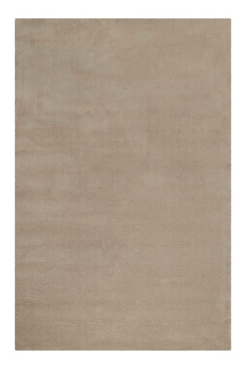 Tappeto a pelo corto in pura lana vergine color beige crema 70x140 ...