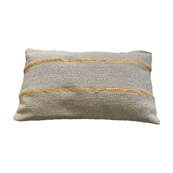 Funda de cojín de algodón con yute marrón 30x50 cm Aqu | Maisons du Monde