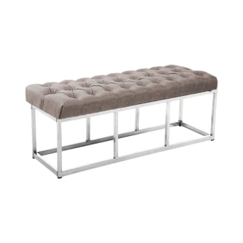 Sitzbank mit Metallgestell Polster aus Stoff taupe Amun | Maisons du Monde