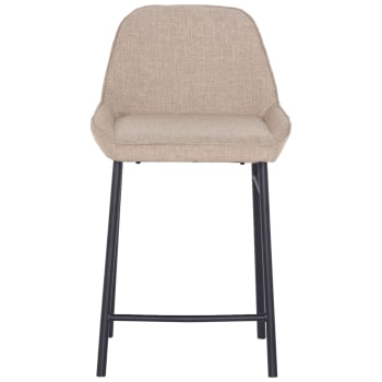 Barhocker (2er Set) aus Metall und Stoff Beige | Maisons du Monde