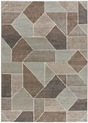 Teppich mit wolligem Effekt, mehrfarbiges Dreieckmuster, 133x170 Ramine ...