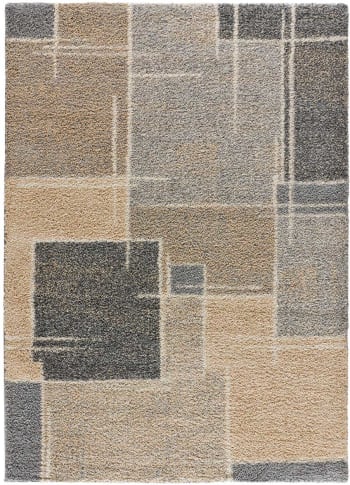 Tappeto da soggiorno grigio crema beige quadri 120x170 VALLEY | Maisons ...