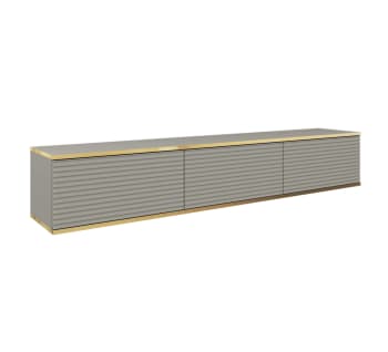 Mueble para TV efecto madera Crema y Dorado ORO | Maisons du Monde