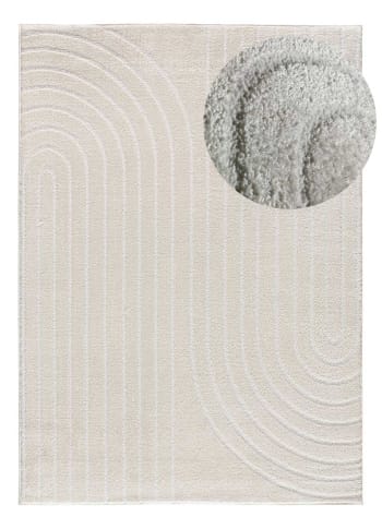 Tapis à relief géométrique blanc/crème 133x190 cm Zen | Maisons du Monde