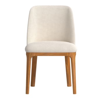 Stuhl aus Leinen und gebleichtem Eichenholz, beige Diane | Maisons du Monde