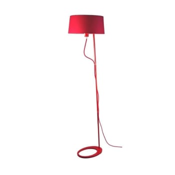 Lampe en céramique et abat-jour en polyester recyclé ivoire KONYA ...