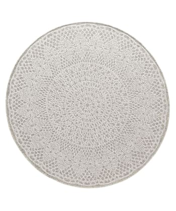 Tappeto rotondo in cotone riciclato verde con pompon D100 | Maisons du ...