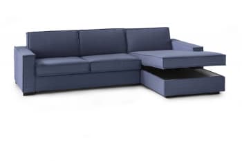 Divano fisso con penisola in tessuto blu 140x95h90 cm Grazia | Maisons ...