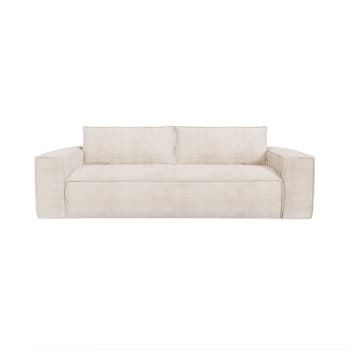 Divano letto express in velluto a coste color crema 140 cm Myra ...