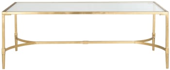 Table Basse En Fer Verre Or 95 X 50 X 45 Cm Vira Maisons Du Monde