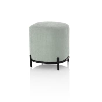 Pouf ovale in letherette grigio Lipsia letherette | Maisons du Monde